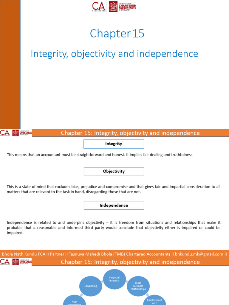 Integrity, Objectivity and Independence | PDF