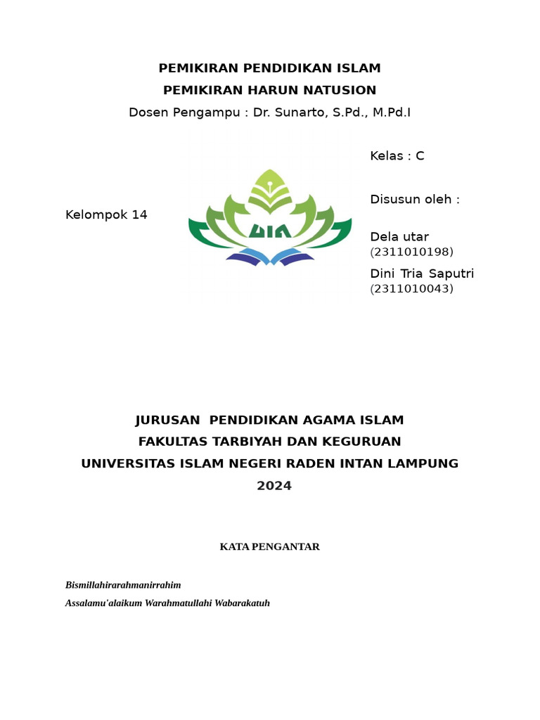 Pemikiran Pendidikan Islam KLP 14 | PDF