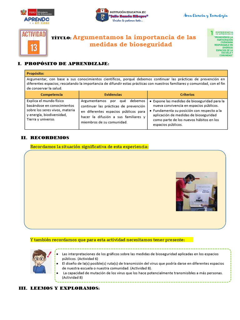 E1 - ACTIVIDAD #13 - 3 y 4 - Ficha | PDF