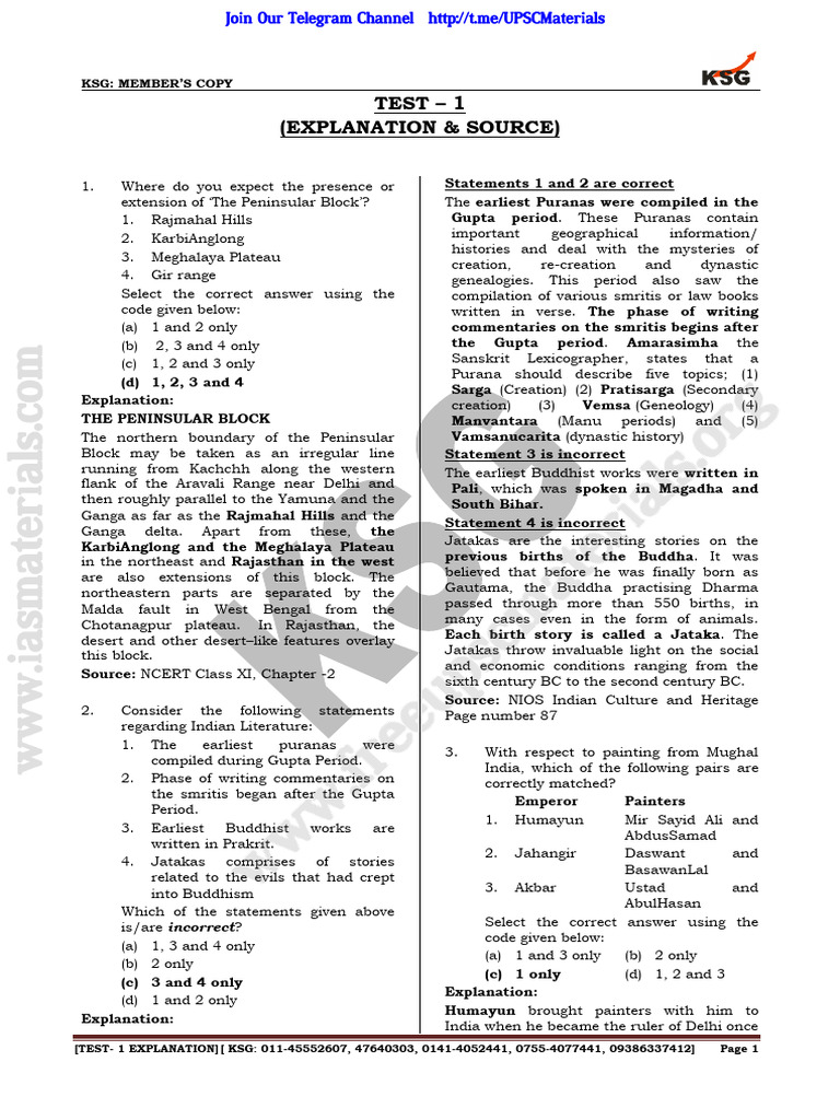 Test 1 Explanation Pdf