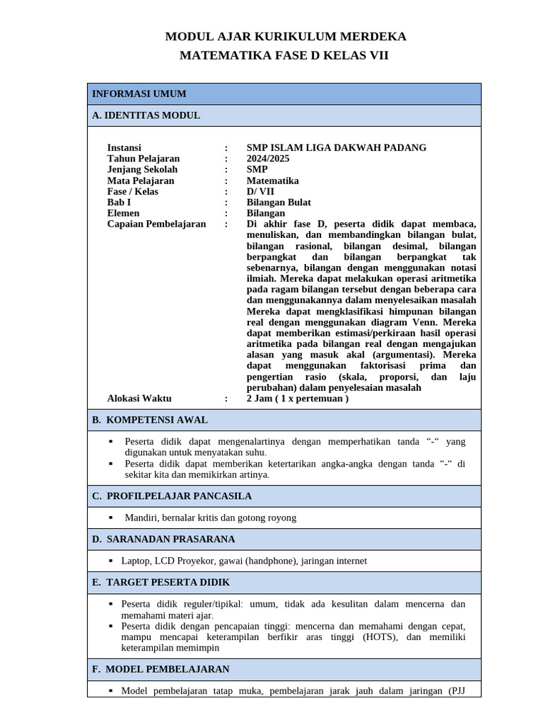Ma Fase D7 Matematika Bab 1 Pdf