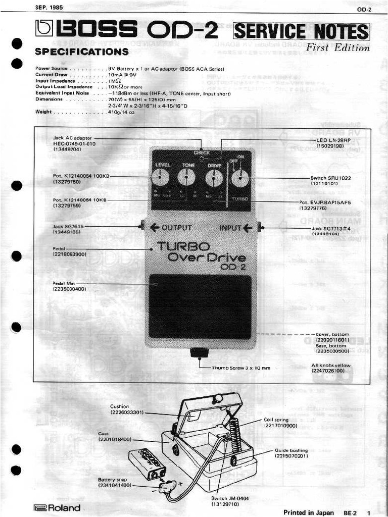 Boss OD-2 Service Notes | PDF