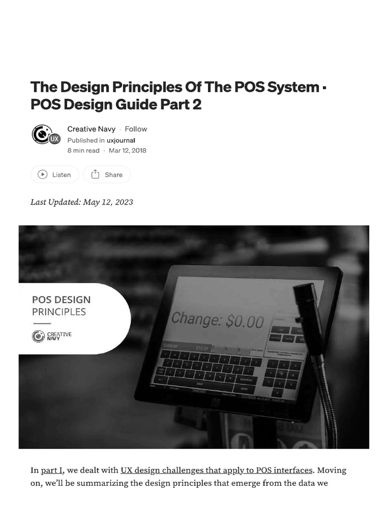 The Design Principles of The POS System Design Guida Part 2 | PDF