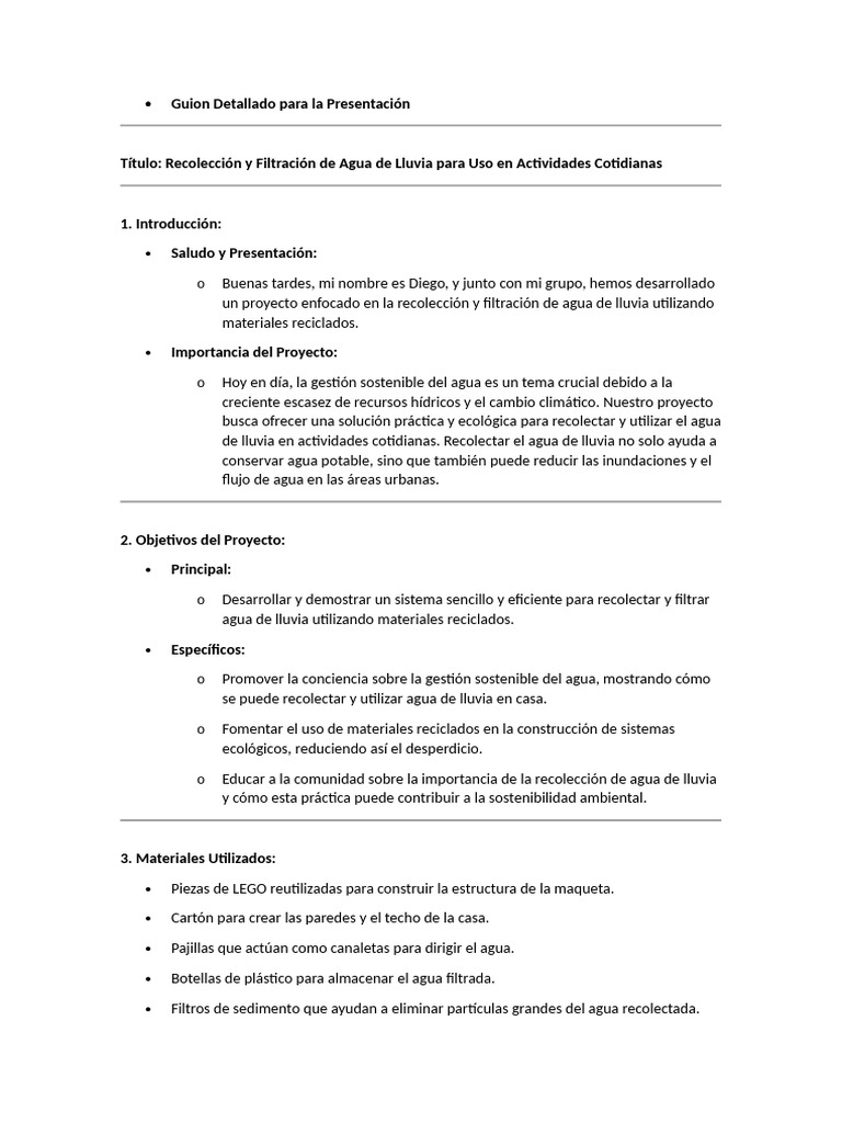 Guion Definitivo | PDF | Agua | Sustentabilidad