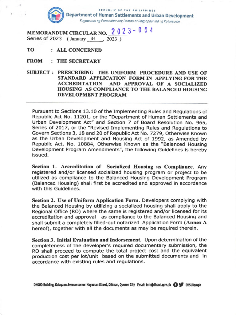 Memorandum Circular No. 2023-004 | PDF