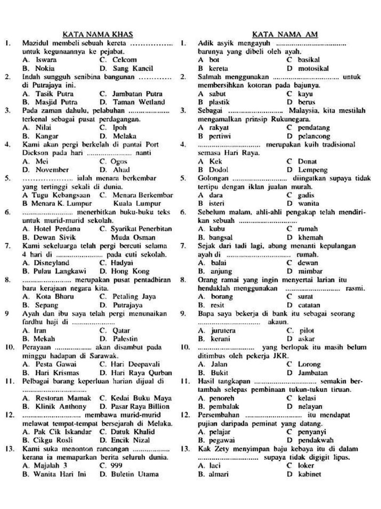 BM Latihan Tatabahasa 1 | PDF