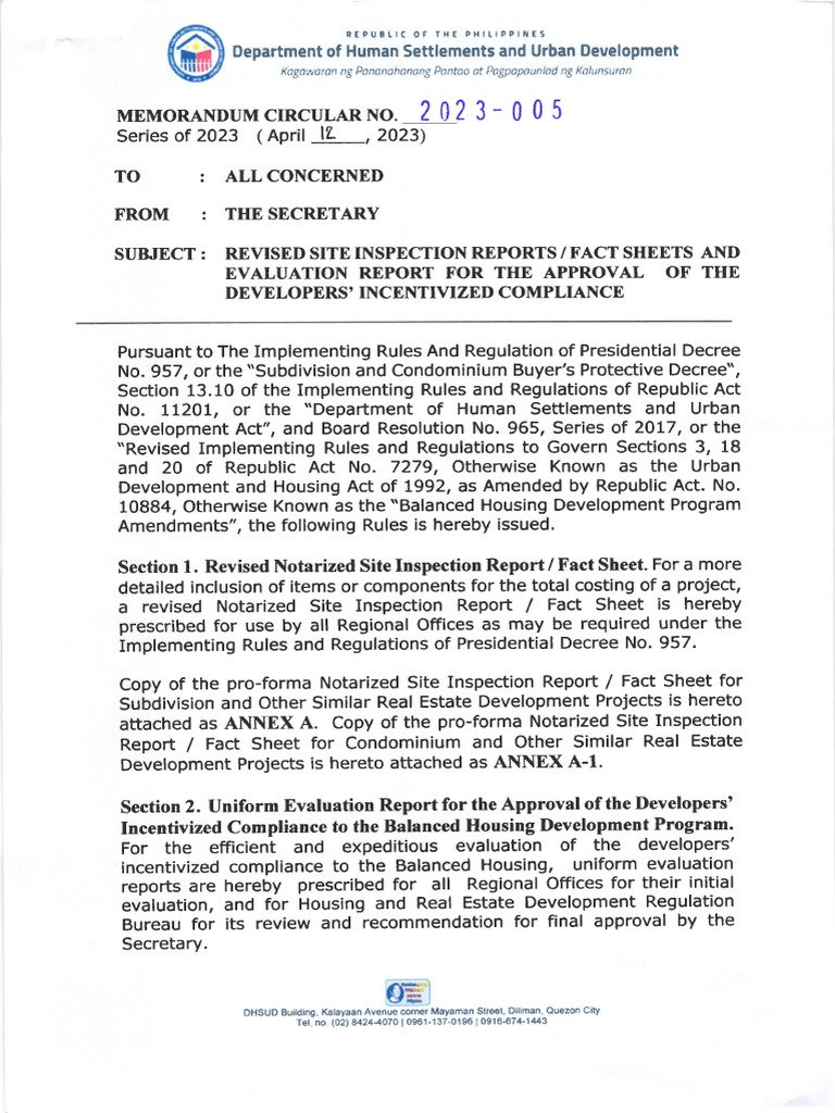 Memorandum Circular No. 2023-005 | PDF
