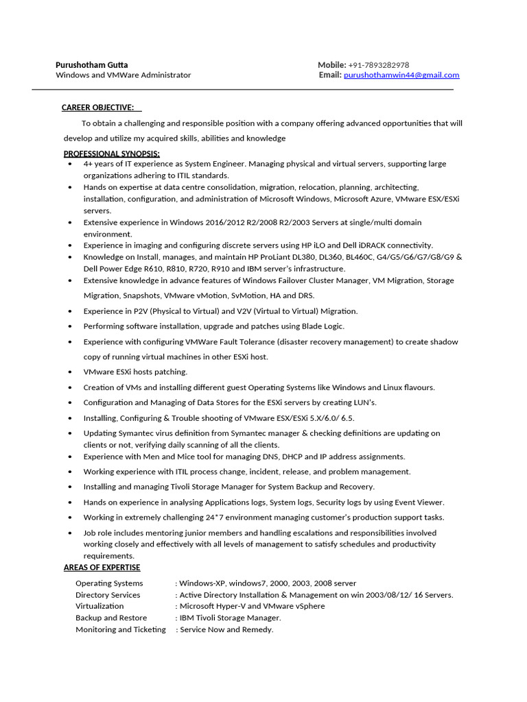 Windows Resume | PDF