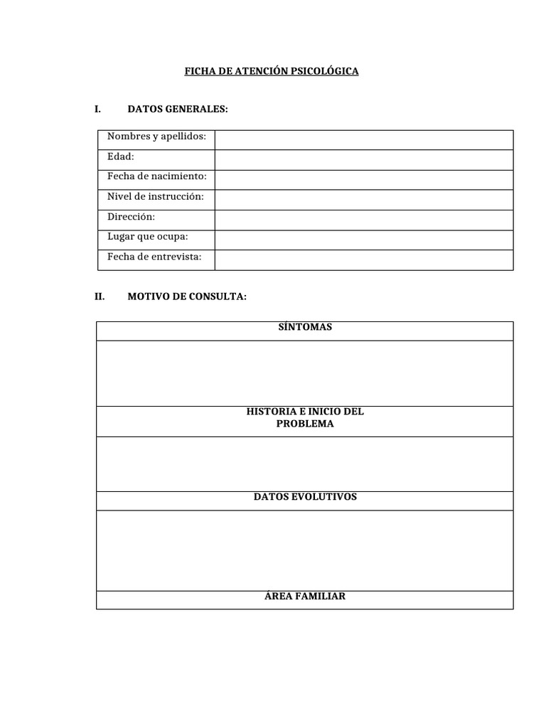 Ficha de Atención Psic | PDF