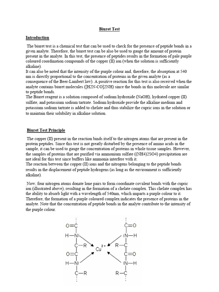 Biuret Test 1 | PDF