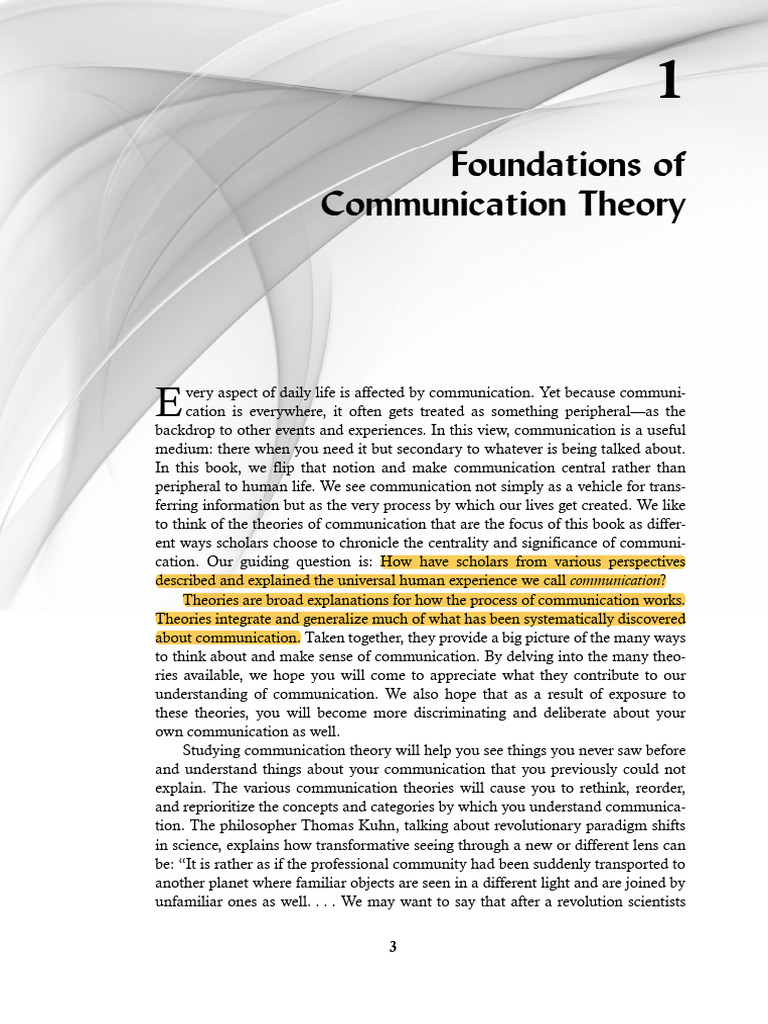 Foundations of Communication Theory | PDF