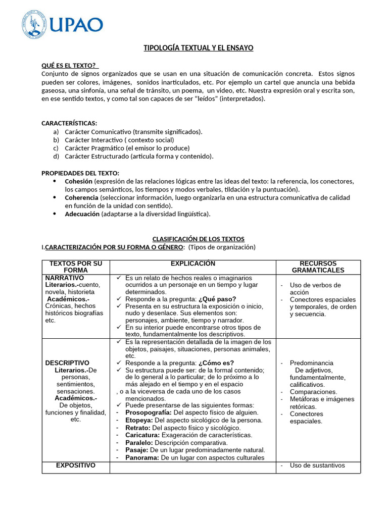 El Texto y Su Tipología | PDF