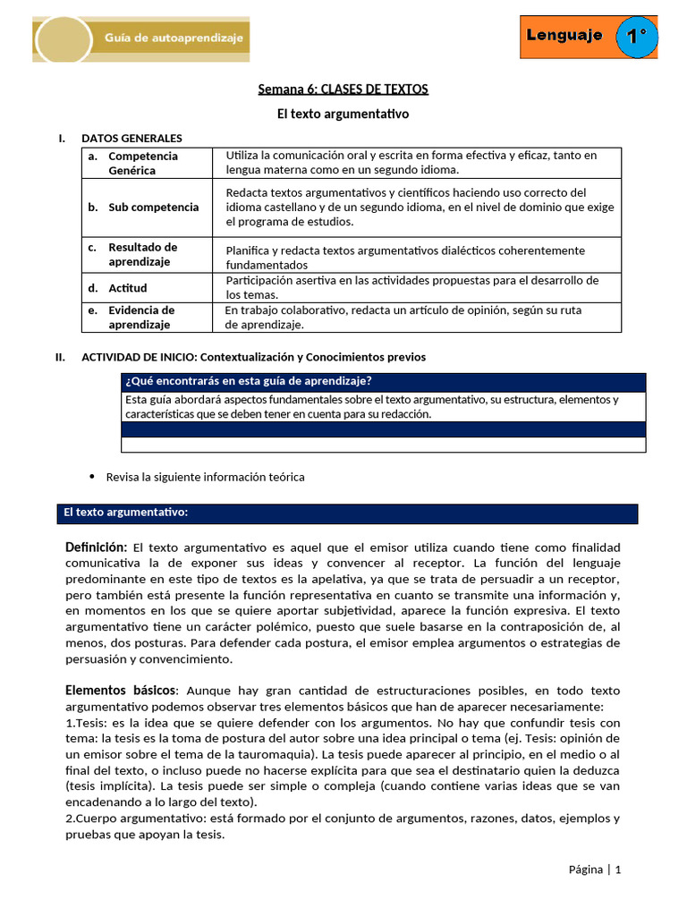 Guía De Autoaprendizaje Pdf