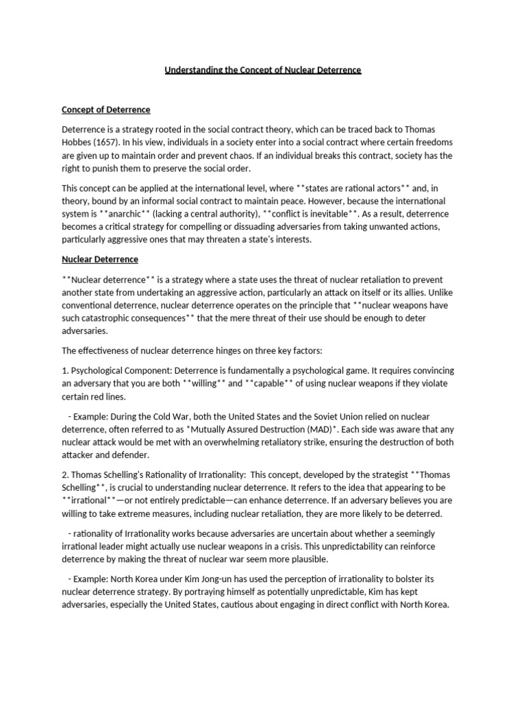 Understanding The Concept of Nuclear Deterrence | PDF