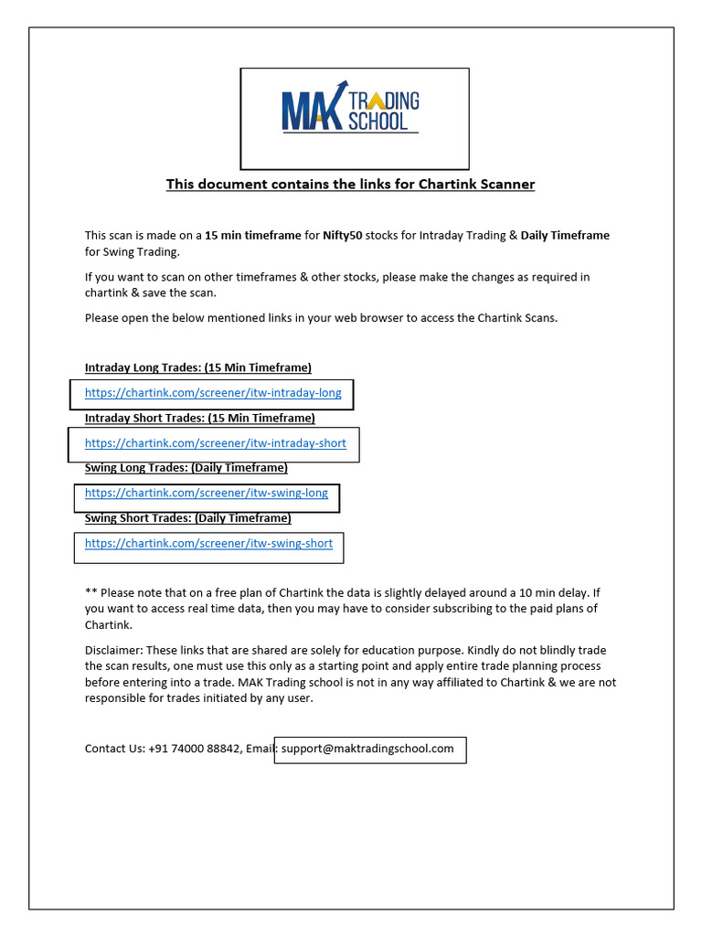 ITW Chartink Scanner 1 | PDF