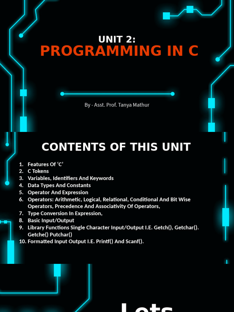 UNIT-2 Programming in C | PDF