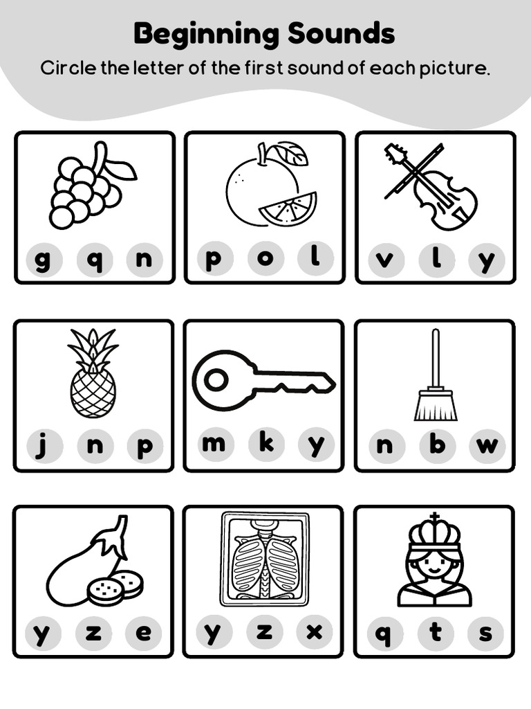 Beginning Sound Worksheet | PDF