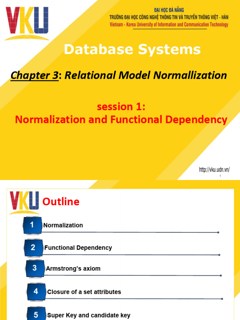 Chapter3 - Relational Model Normallization - Session1-Normalization, FD | PDF