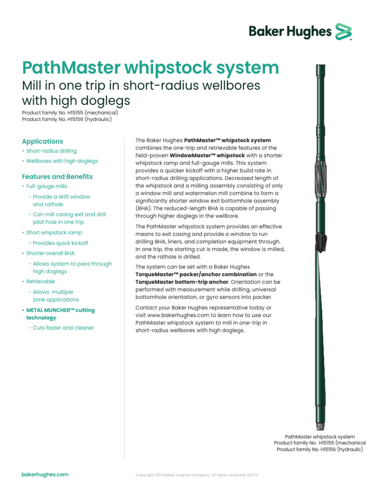 Pathmaster Whipstock System Spec | PDF