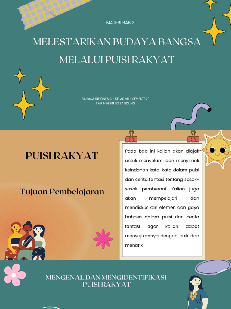 MATERI BAB II TEKS PUISI RAKYAT - PPTX - 20240904 - 230424 - 0000 | PDF