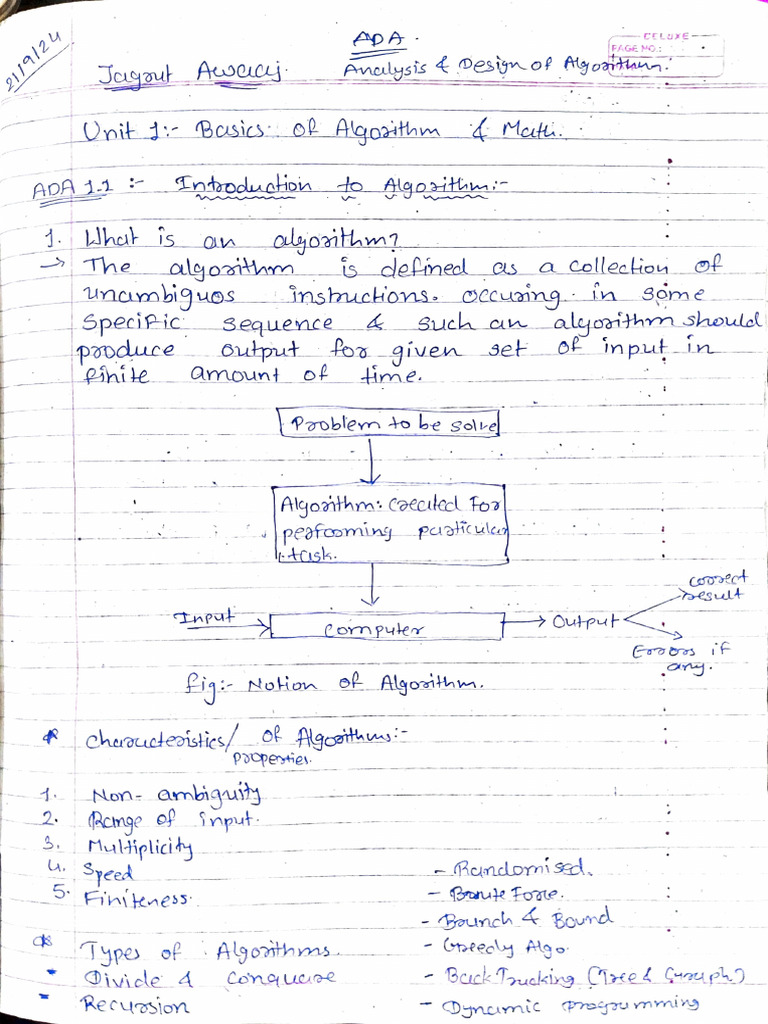 ADA Notes Unit1 Shreya Thakkar | PDF
