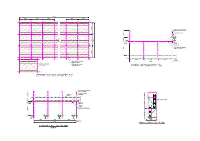 Suspended Scaffolding Drawings-Model | PDF