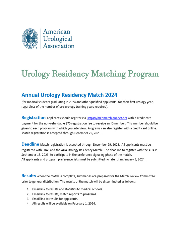 Urology Residency Match Flyer | PDF
