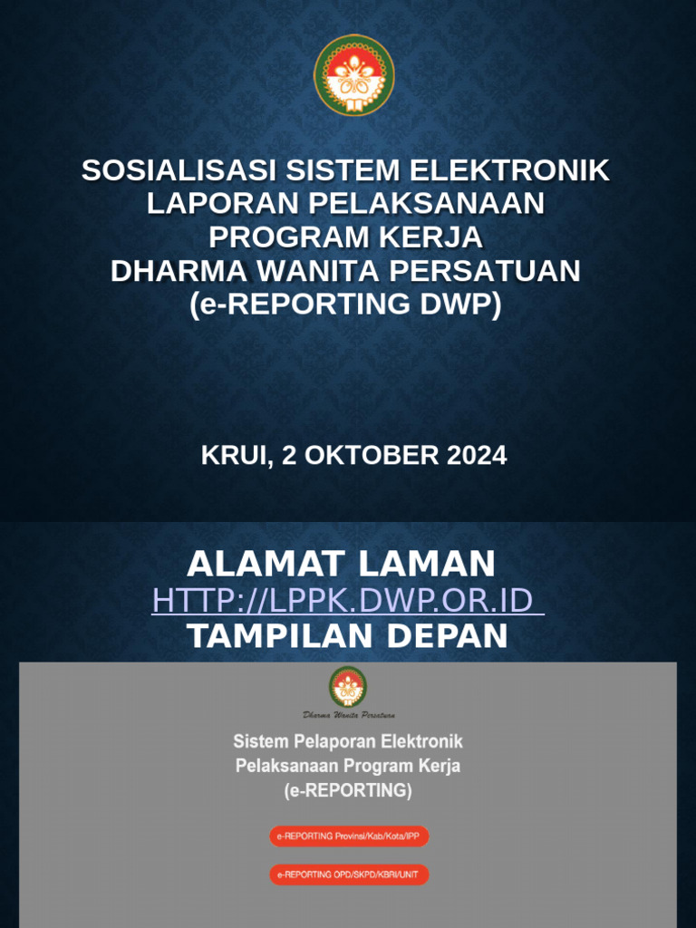 e-Reporting DWP Kab | PDF