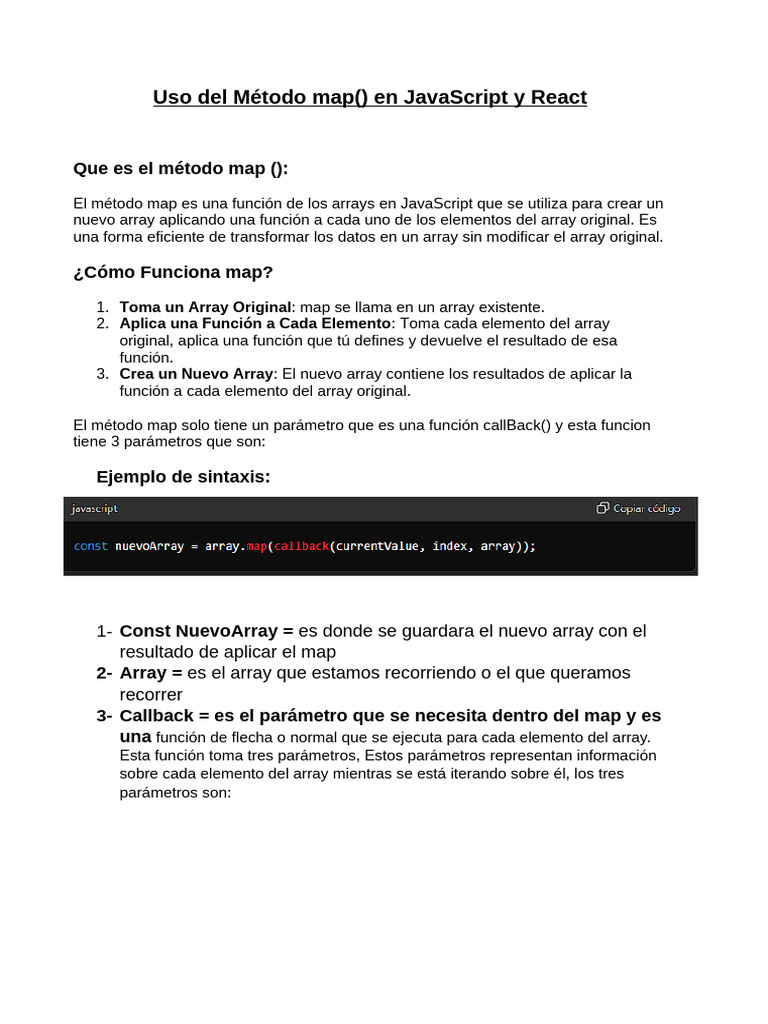 Uso del Método map en js | PDF