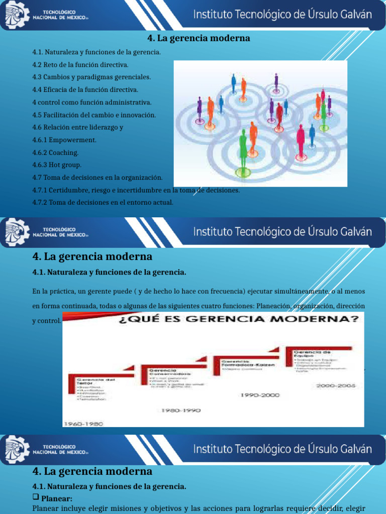 Tema 4. La Gerencia Moderna | PDF