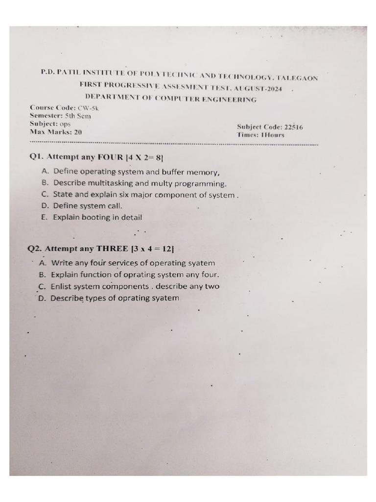 Osy PA Test 1 | PDF