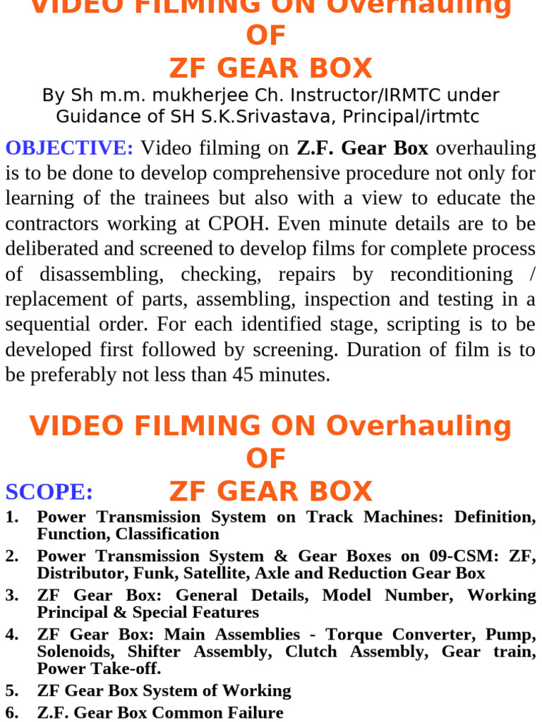 Overhauling of ZF Gear Box | PDF