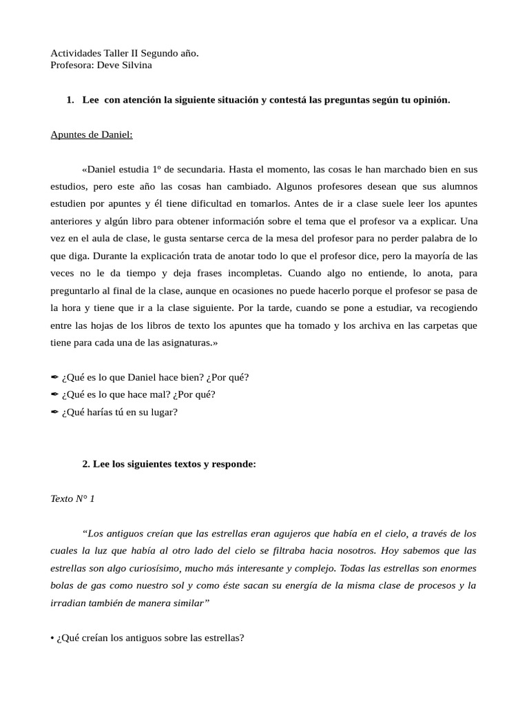 Actividades 2do | PDF