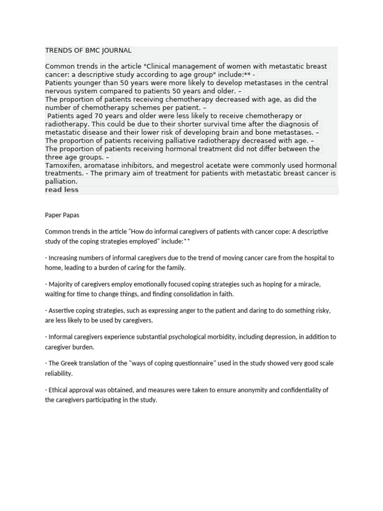 TRENDS OF BMC JOURNAL | PDF