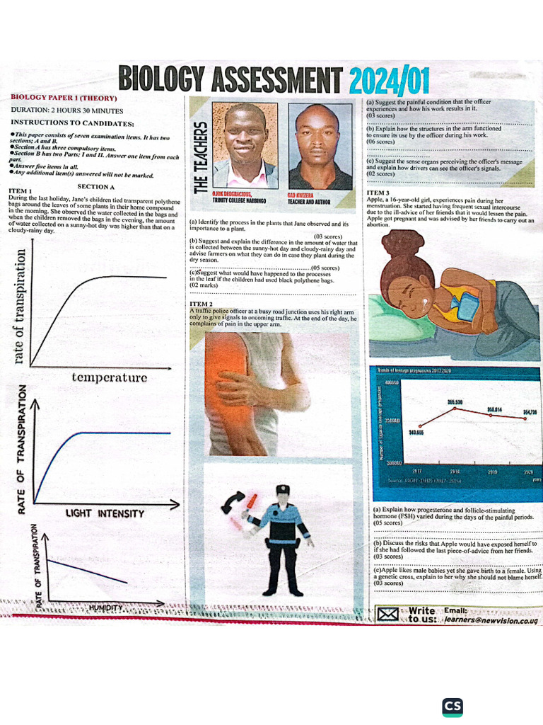 Biology New Vision Mock P.1 | PDF