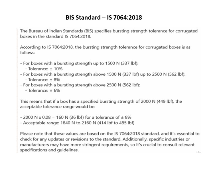 BIS Standard for Tolerance | PDF