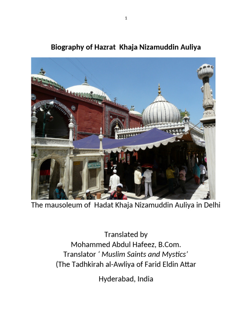 Biography of Hazrat Khaja Nizamuddin Auliya | PDF