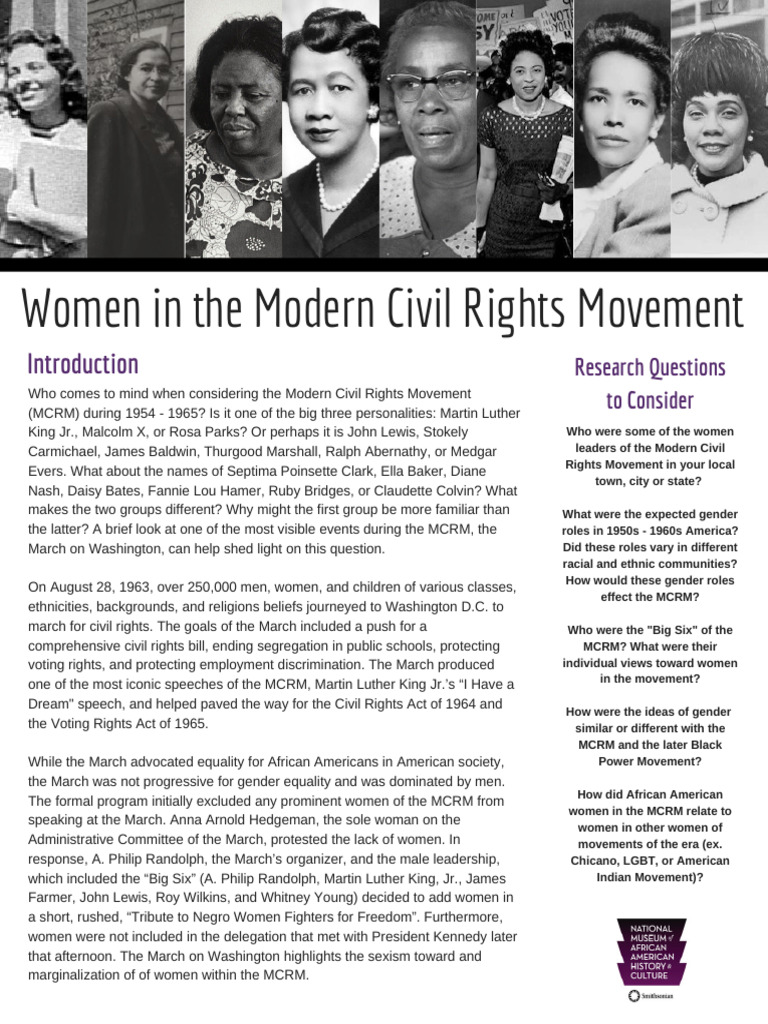 Women Civil Rights Movement | PDF | Student Nonviolent Coordinating ...