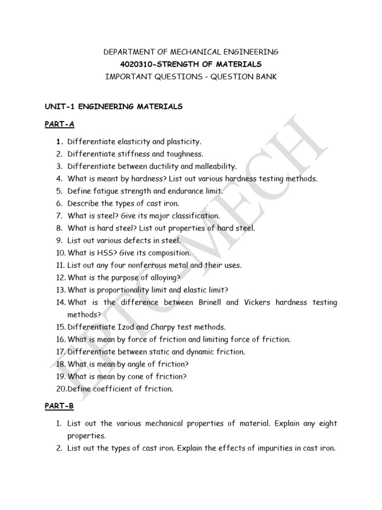 Som Important Questions (N Scheme) | PDF