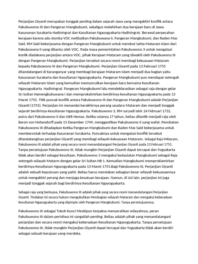 Perjanjian Palihan Nagari | PDF