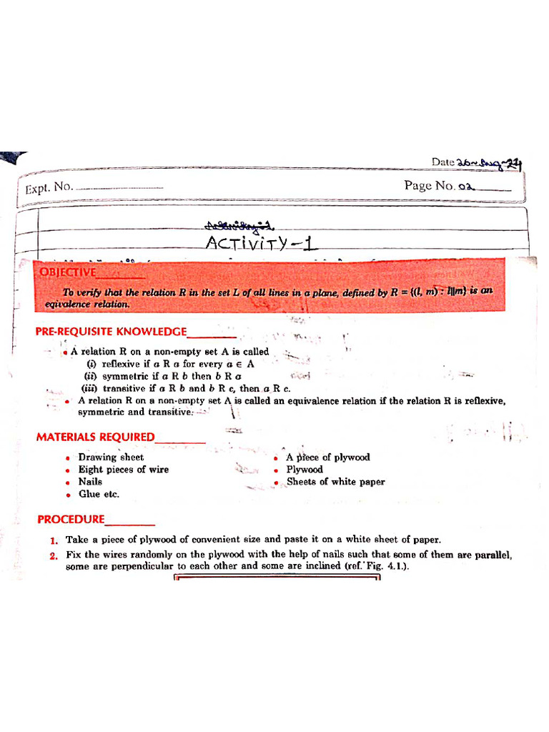 XII Maths Activities | PDF