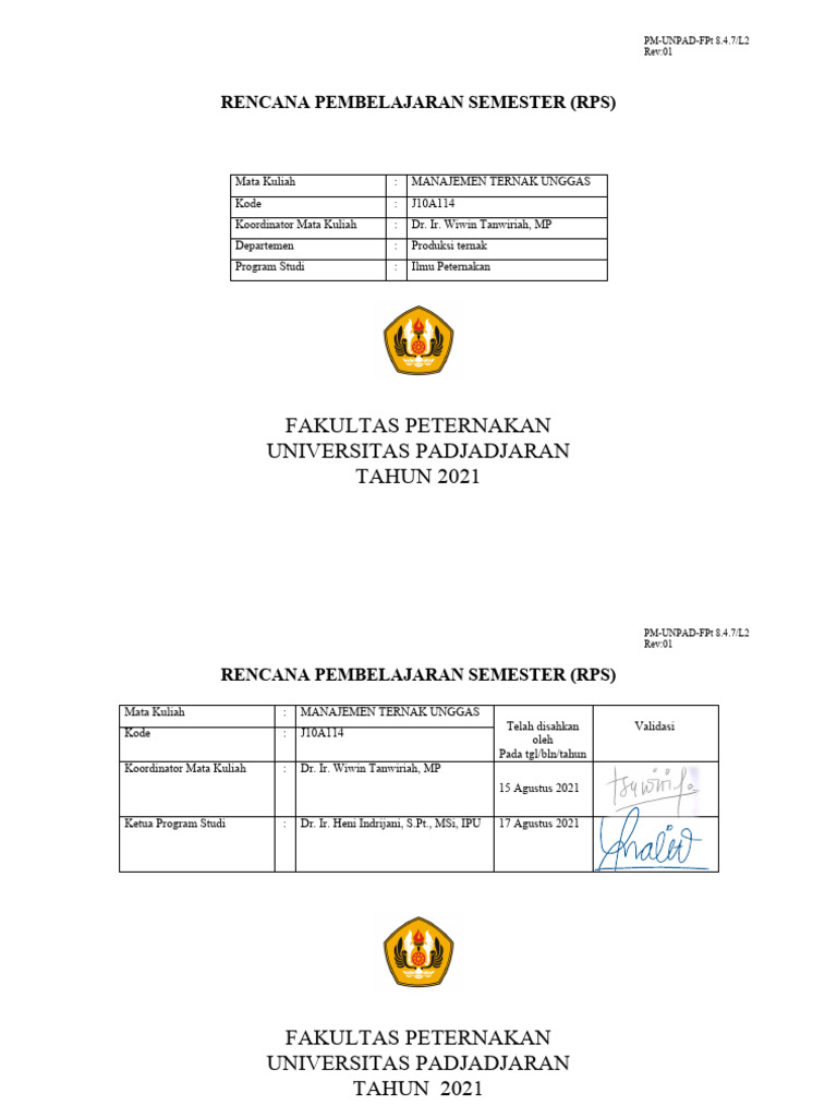 RPS MTU-Ganjil 2021-2022 | PDF