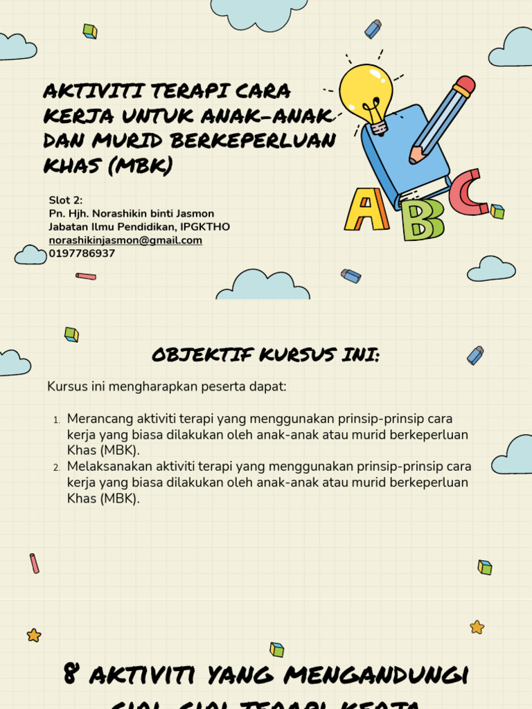Aktiviti Motor Halus Terapi Cara Kerja (Autosaved) | PDF
