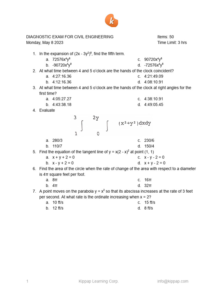 Kippap Diagnostic Exam Nov 2023 | PDF