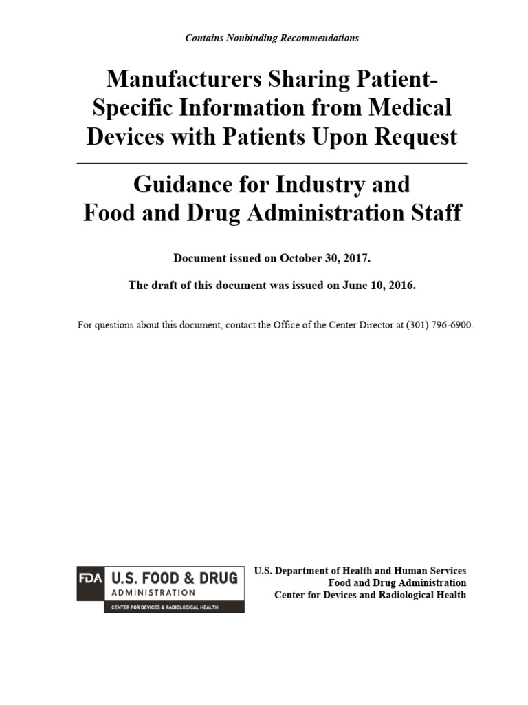 Manufacturers Sharing Patient Specific Information From Medical Devices ...