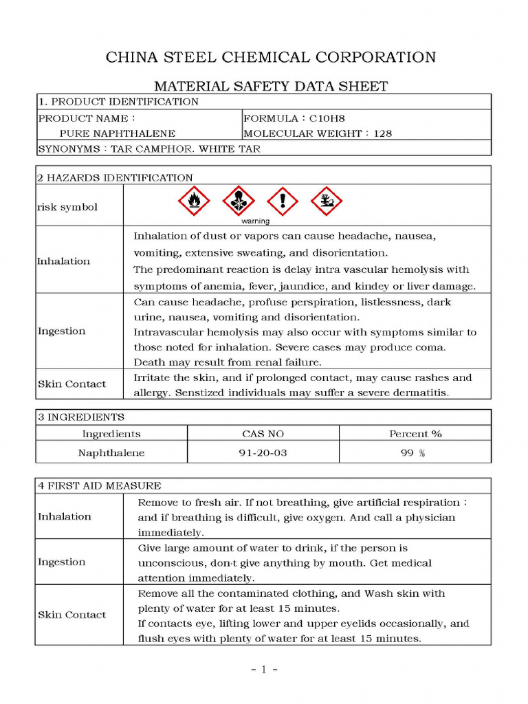 MSDS Naph_Update | PDF