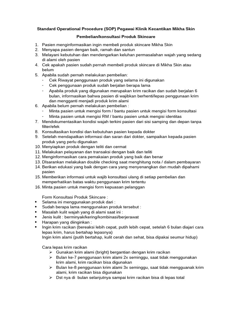 Standard Operational Procedure | PDF