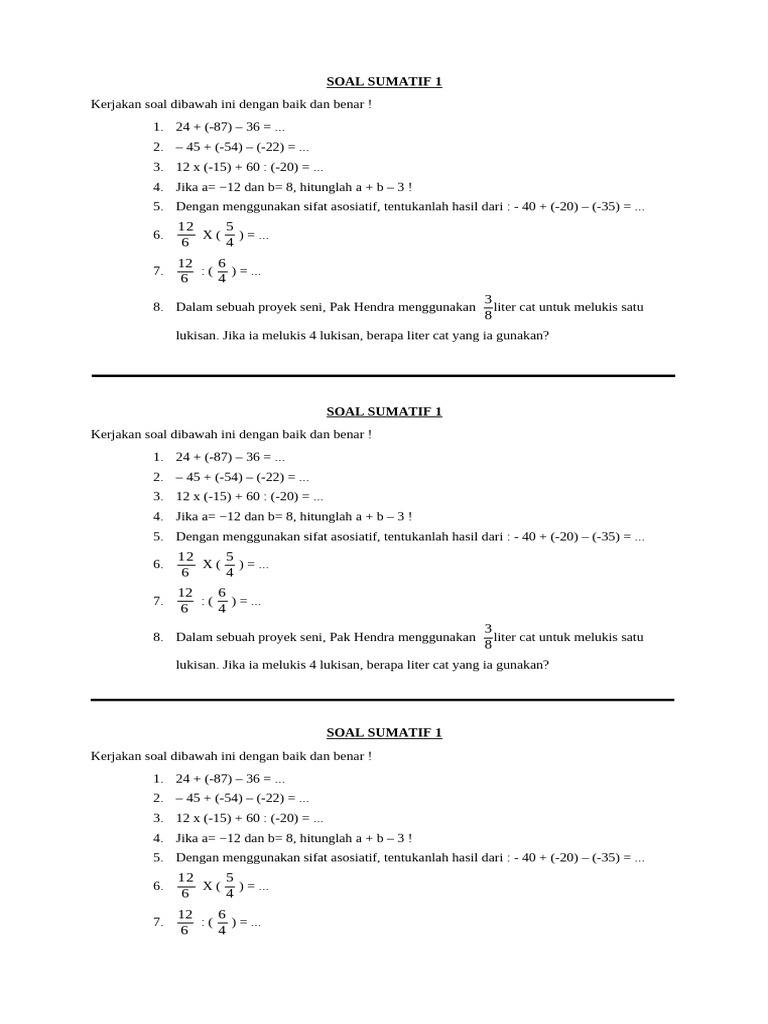 SOAL SUMATIF 1 | PDF