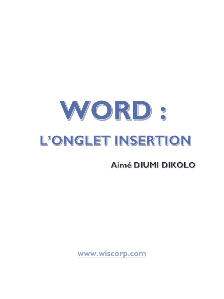 Initiation A Word Onglet Insertion | PDF