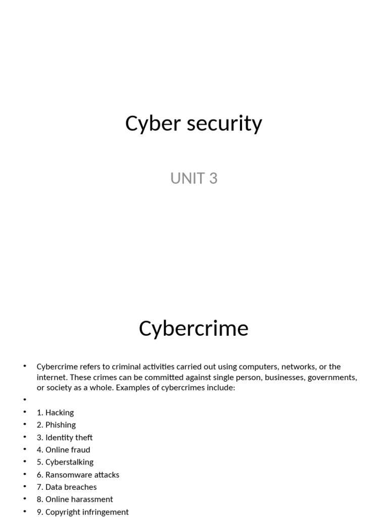 Cyber Security Unit 3 | PDF